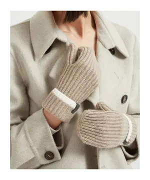 Brunello Cucinelli Bead-embellished Knitted Gloves