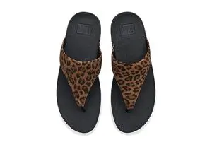 Fitflop Lulu Suede Leopard Print Wedge Sandals - Multi