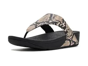 Fitflop Lulu Snake Embossed Wedge Sandals - Black