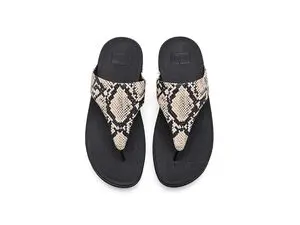 Fitflop Lulu Snake Embossed Wedge Sandals - Black