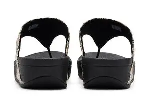 Fitflop Lulu Snake Embossed Wedge Sandals - Black