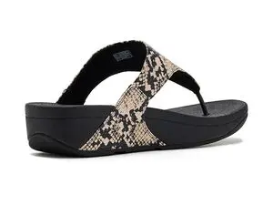 Fitflop Lulu Snake Embossed Wedge Sandals - Black
