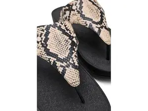 Fitflop Lulu Snake Embossed Wedge Sandals - Black