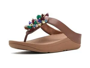 Fitflop Fino Bead-cluster Wedge Sandals - Brown