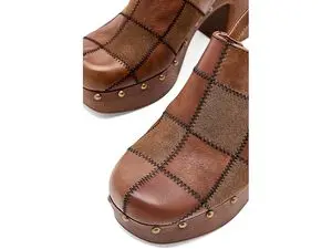 FRYE AND CO. Wylie Patchwork Clogs High Heel - Brown