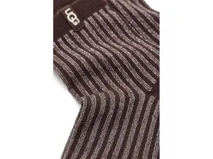 UGG Plora Shimmer Quarter Crew Cut Socks Shoes Tahoe - Brown