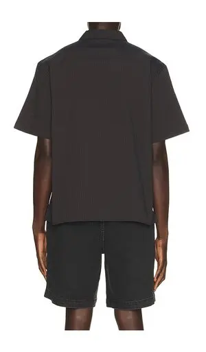PERCIVAL Rowan Seersucker Boxy Shirt In Blue