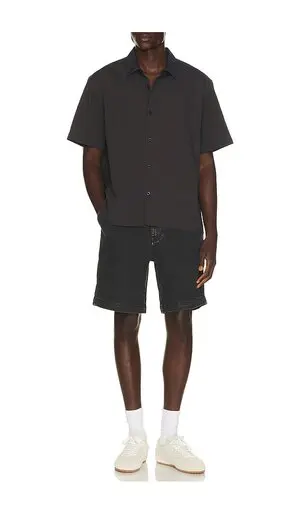 PERCIVAL Rowan Seersucker Boxy Shirt In Blue