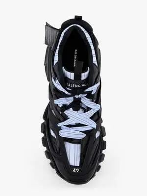 Balenciaga Track Polyurethane Sneakers With Side Logo - Black