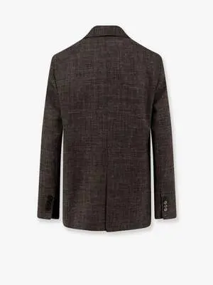 ALYSI Doublebreasted Wool And Linen Blend Blazer