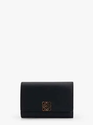 Loewe Anagram Leather Wallet With Front Logo - Black