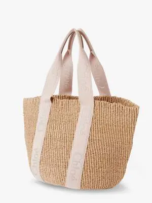 Chloé Woody Raffia Shoulder Bag - Brown