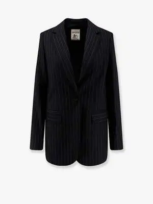 SEMICOUTURE Singlebreasted Virgin Wool Blend Blazer - Grey