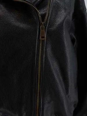 SEMICOUTURE Oversize Textured Leather Jacket With Belt