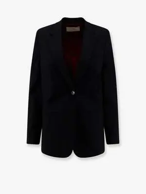 ALYSI Singlebreasted Stretch Virgin Wool Blazer - Black
