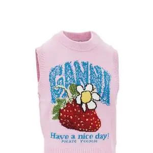 GANNI Wool-blend Knitted Top