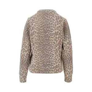 GANNI Wool-blend Sweater With Leopard Motif