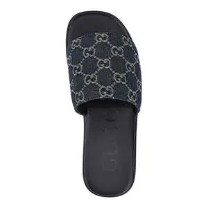 Gucci Gg Denim Slides - Blue
