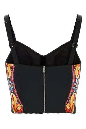 Dolce & Gabbana Printed Charmeuse Top
