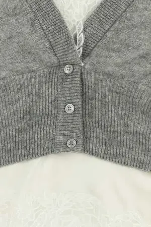 Ermanno Scervino Two-tone Cashmere And Stretch Silk Top