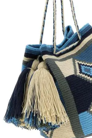 JW Anderson Embroidered Fabric Wayuu Bucket Bag