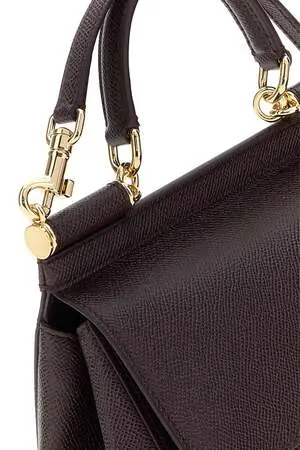 Dolce & Gabbana Aubergine Leather Medium Sicily Handbag