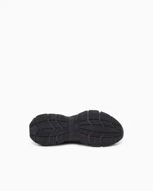 Giorgio Armani Sneaker In Nylon And Leather With Rubber Sole
