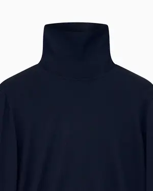 Giorgio Armani Sweater Regular Fit Plain Knit Cashmere - Black