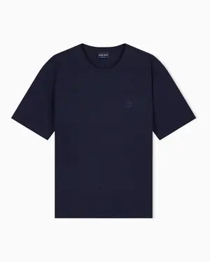 Giorgio Armani T Shirt Cotton Jersey Regular Fit - Blue