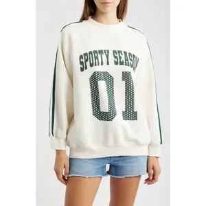 VINYL ICONS Sporty Season Graphic Sweatshirt - Marshmallow
