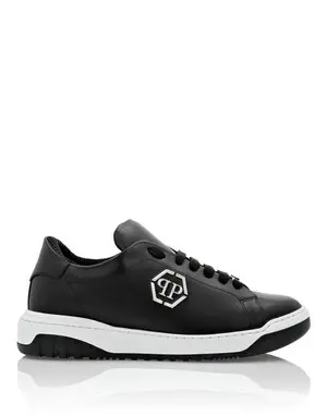 Philipp Plein Leather Lo-top Sneakers Skull&bones