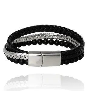 Lucky Brand 3-row Chain & Bead Bracelet