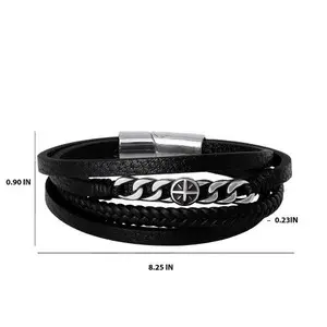 Lucky Brand Multi-row Chain Bracelet With Compass Emblem