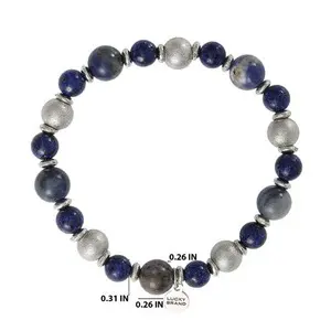 Lucky Brand Sodalite & Silver-tone Beaded Stretch Bracelet