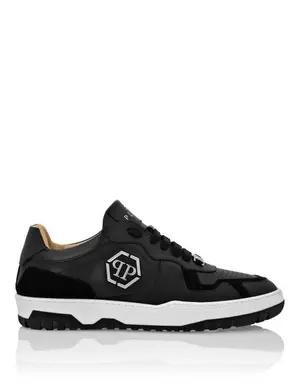 Philipp Plein Mix Leather Lo-top Sneakers Pp Hexagon