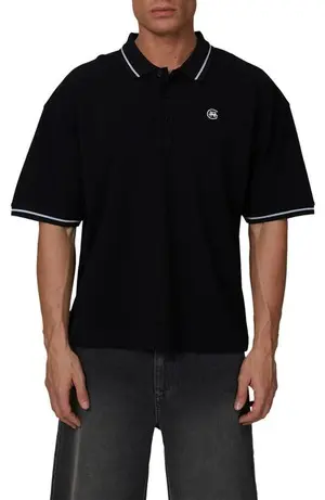 GOOD FOR NOTHING Oversized Polo - Black