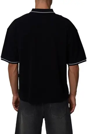 GOOD FOR NOTHING Oversized Polo - Black
