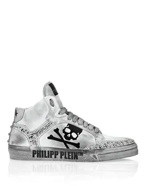 Philipp Plein Nappa Leather Hi-top Sneakers Studs Retrokickz Tm