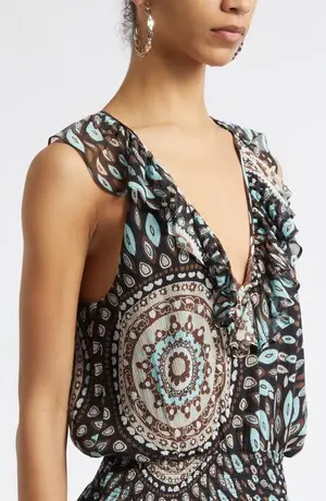 Ramy Brook Morgan Medallion Silk Minidress