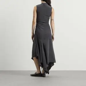 WON HUNDRED Silla Asymmetrical Zip Neck Dress