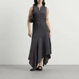 WON HUNDRED Silla Asymmetrical Zip Neck Dress