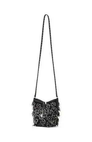 LANVIN Catch Embroidered Leather Bucket Bag