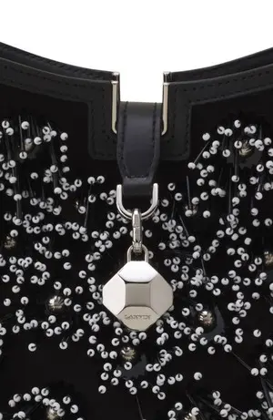 LANVIN Catch Embroidered Leather Bucket Bag