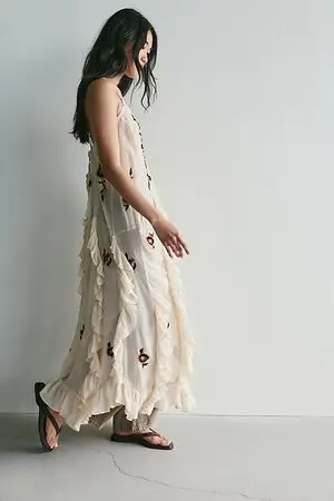 Free People Rosa Embroidered Maxi Top