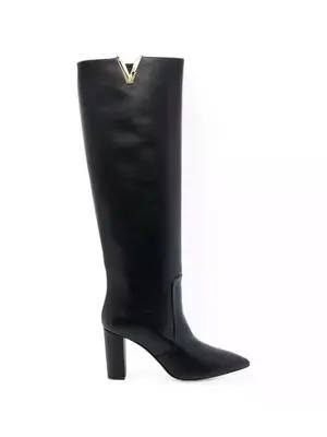 VIA ROMA 15 Pointed-toe V-logo Boots - Black