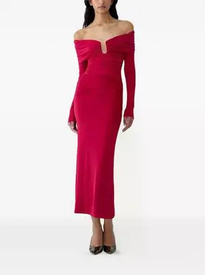 Carolina Herrera Off-shoulder Midi Dress - Red
