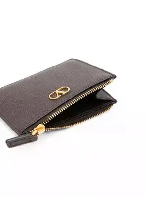 Valentino Garavani Vlogo Signature Grainy Calfskin Card Holder