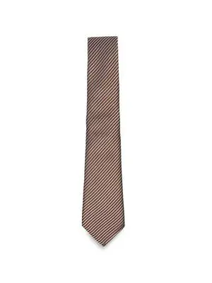 Giorgio Armani Diagonal Stripe Neck Tie - Brown