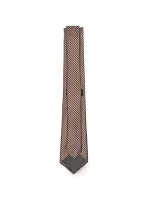 Giorgio Armani Diagonal Stripe Neck Tie - Brown