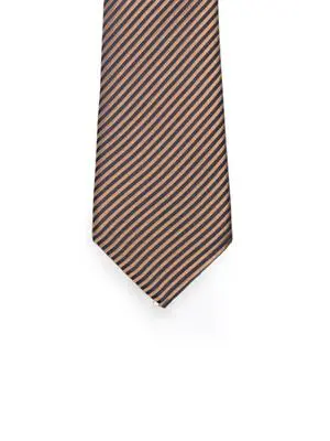 Giorgio Armani Diagonal Stripe Neck Tie - Brown
